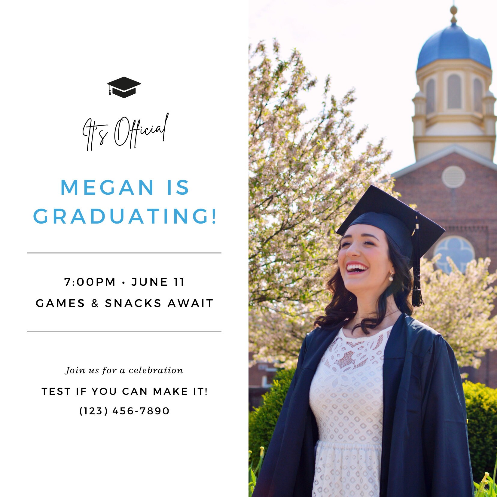 Graduation Invitation Editable Printable - Etsy