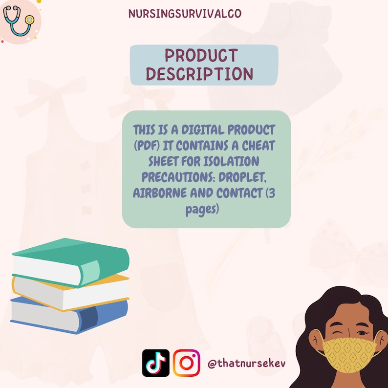 Isolation Precautions Nursing Student E-guide - Only 1.99 - Etsy