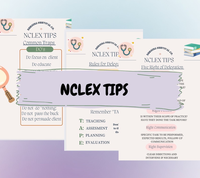 NCLEX Cheat Sheet 3 Pages PDF *nursing Study Sheets* - Etsy