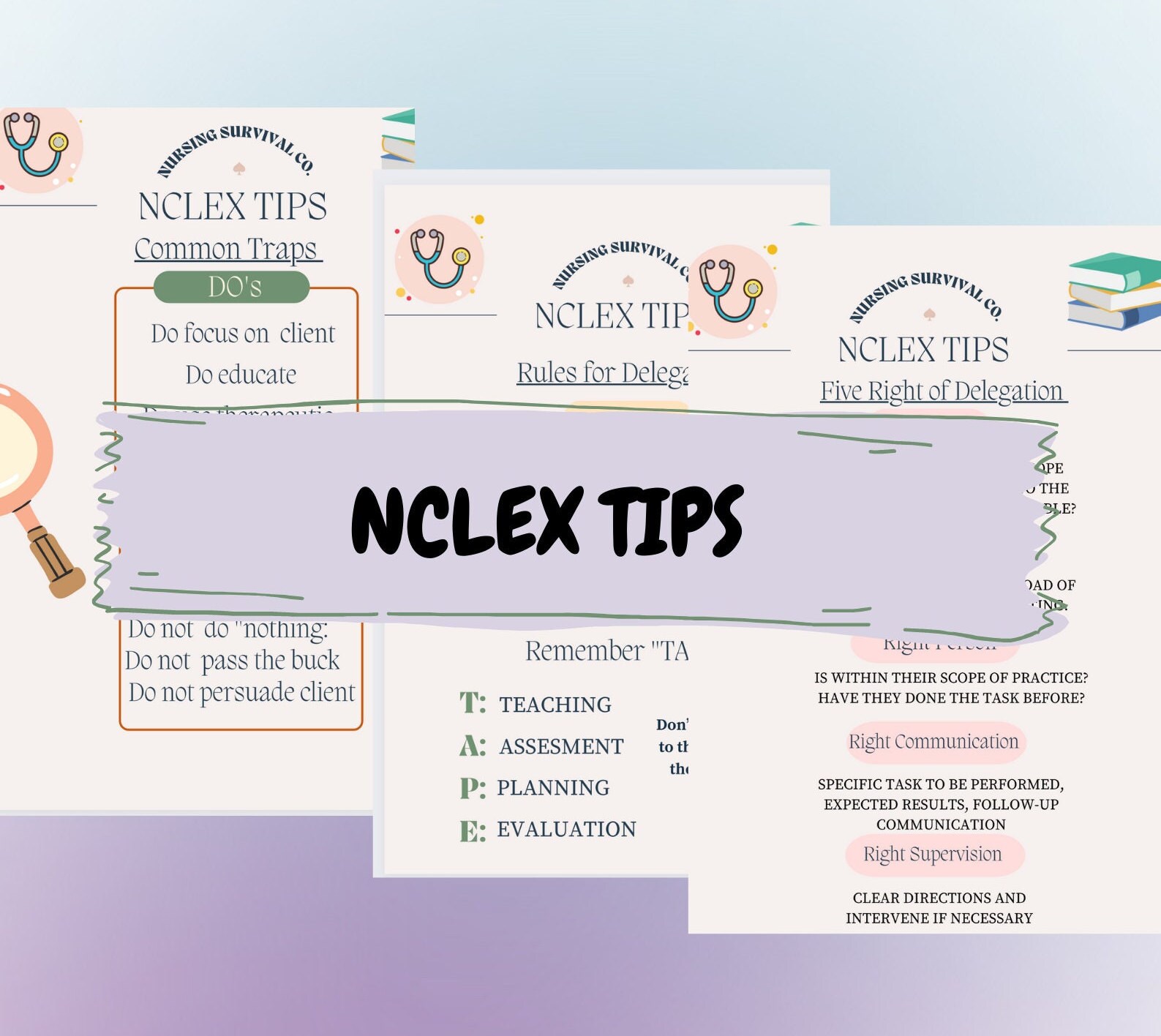 NCLEX Cheat Sheet 3 Pages PDF *nursing Study Sheets* - Etsy