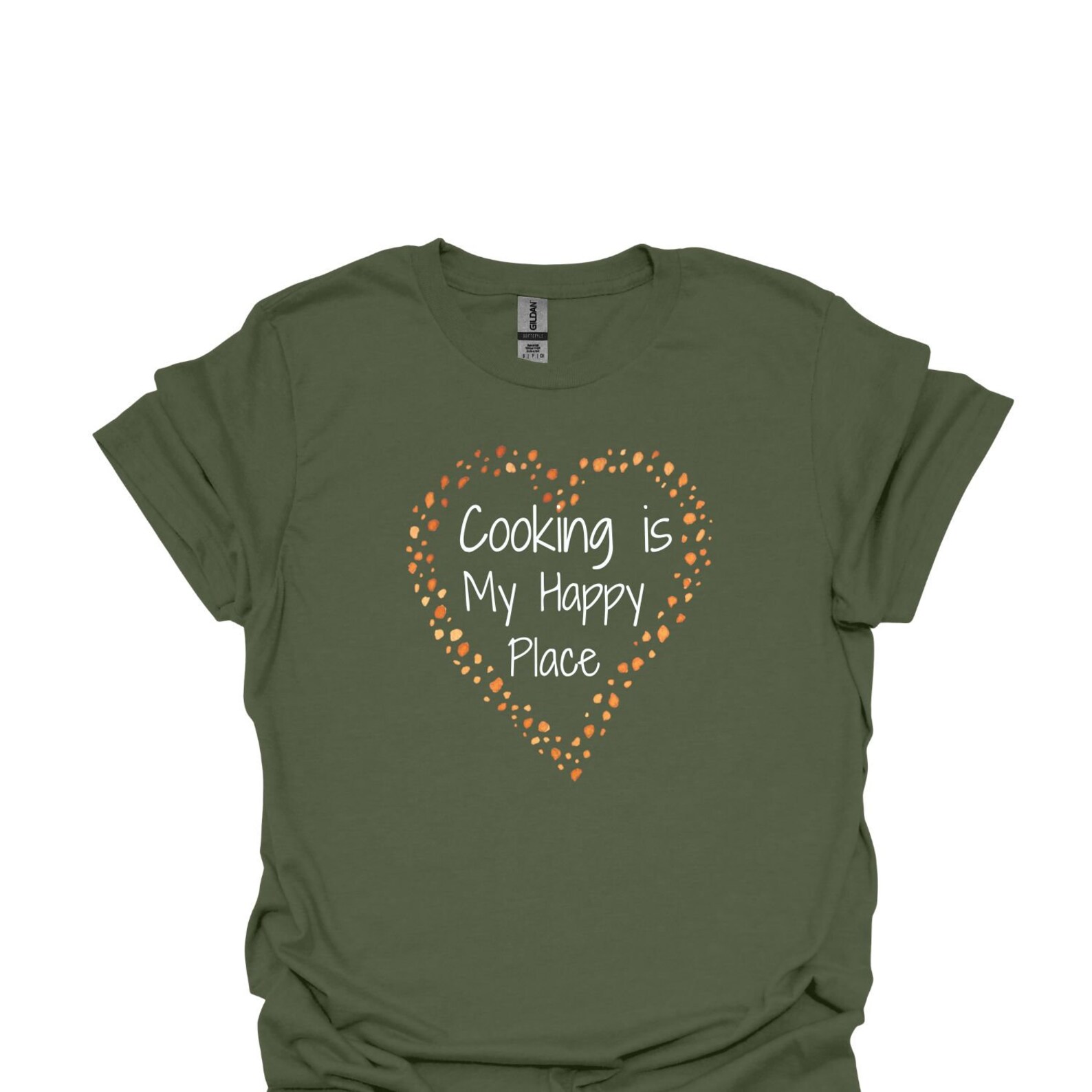 T-shirt - Cooking is My Happy Place With a Large Heart, Super-soft T ...