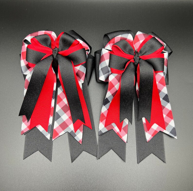 Black, Red, and White Equestrian Show Bows - Etsy