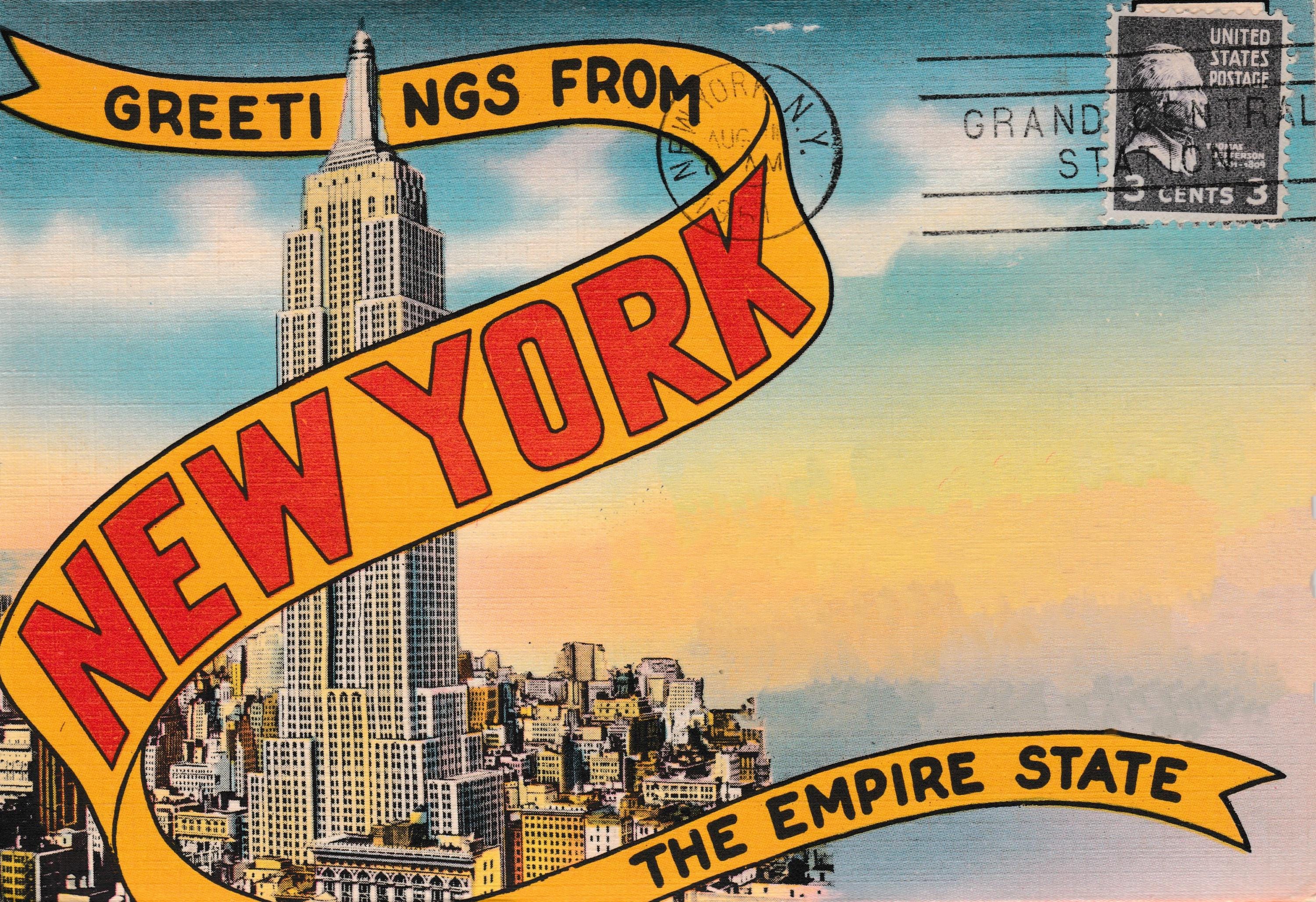 Greetings From NEW YORK Vintage Postcard - Digital Printable Download ...