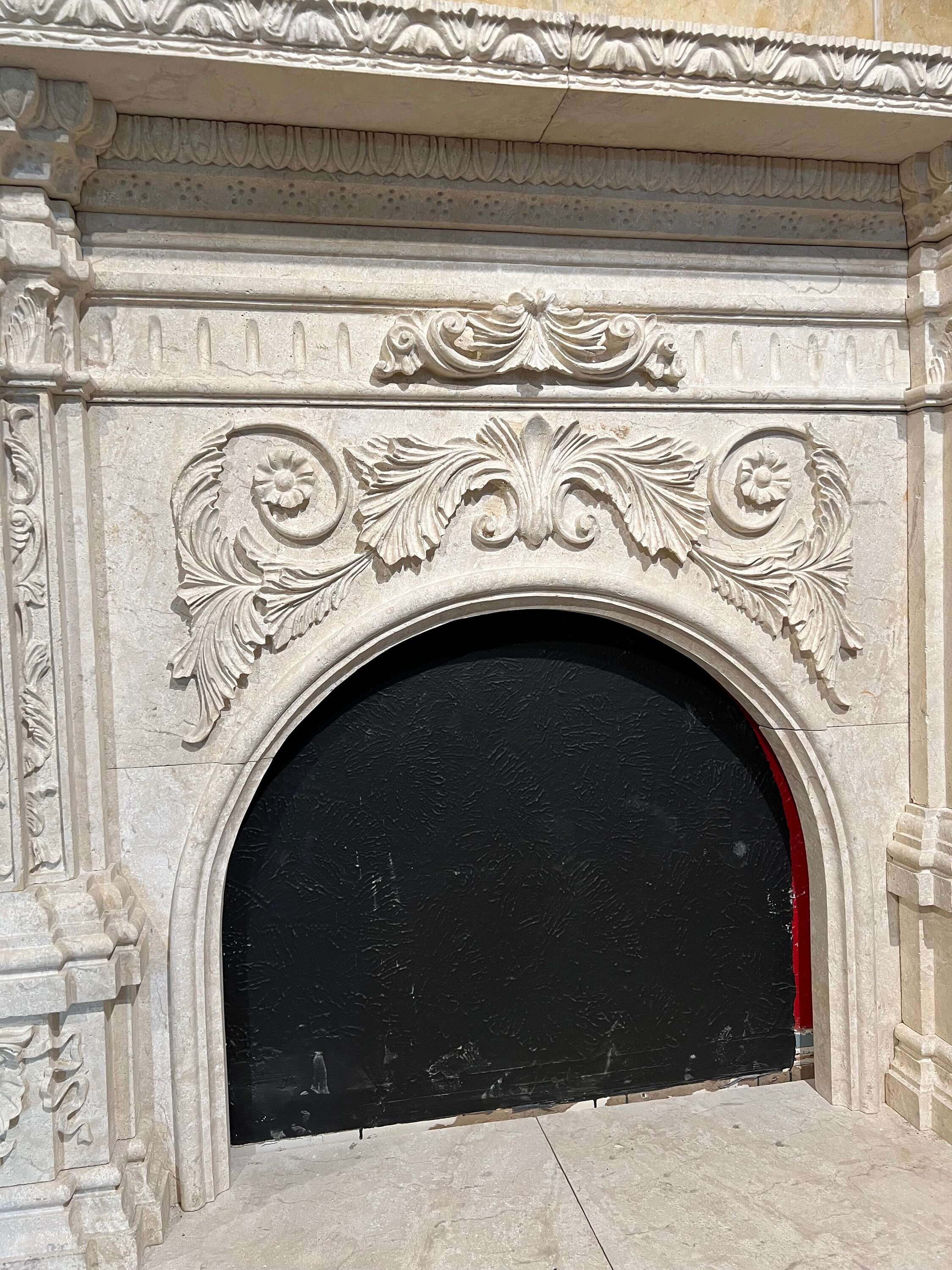 Hand Carved Natural Limestone Fireplace Mantel - Etsy
