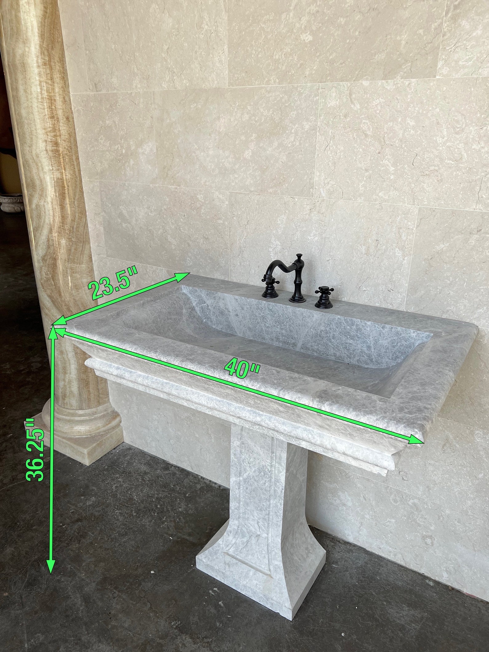 Hand Carved Natural Limestone Sink - Etsy