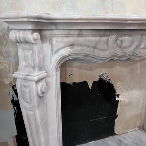 Hand Carved Polished Natural Marble Fireplace Mantel - Etsy