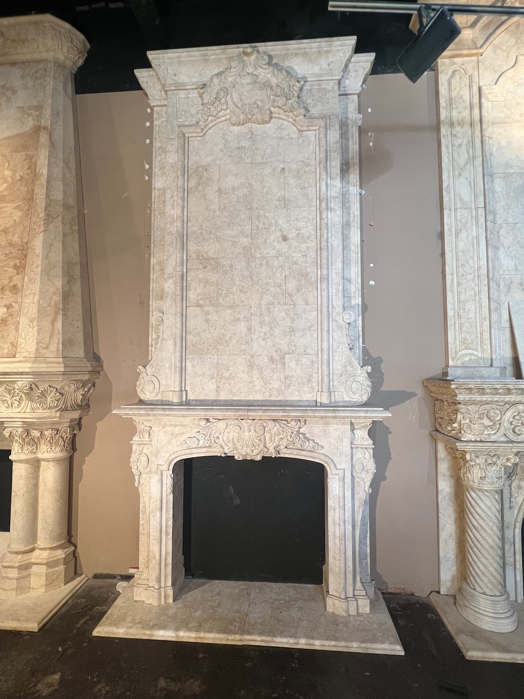 Hand Carved Natural Limestone Fireplace Mantel W/ Overmantel - Etsy