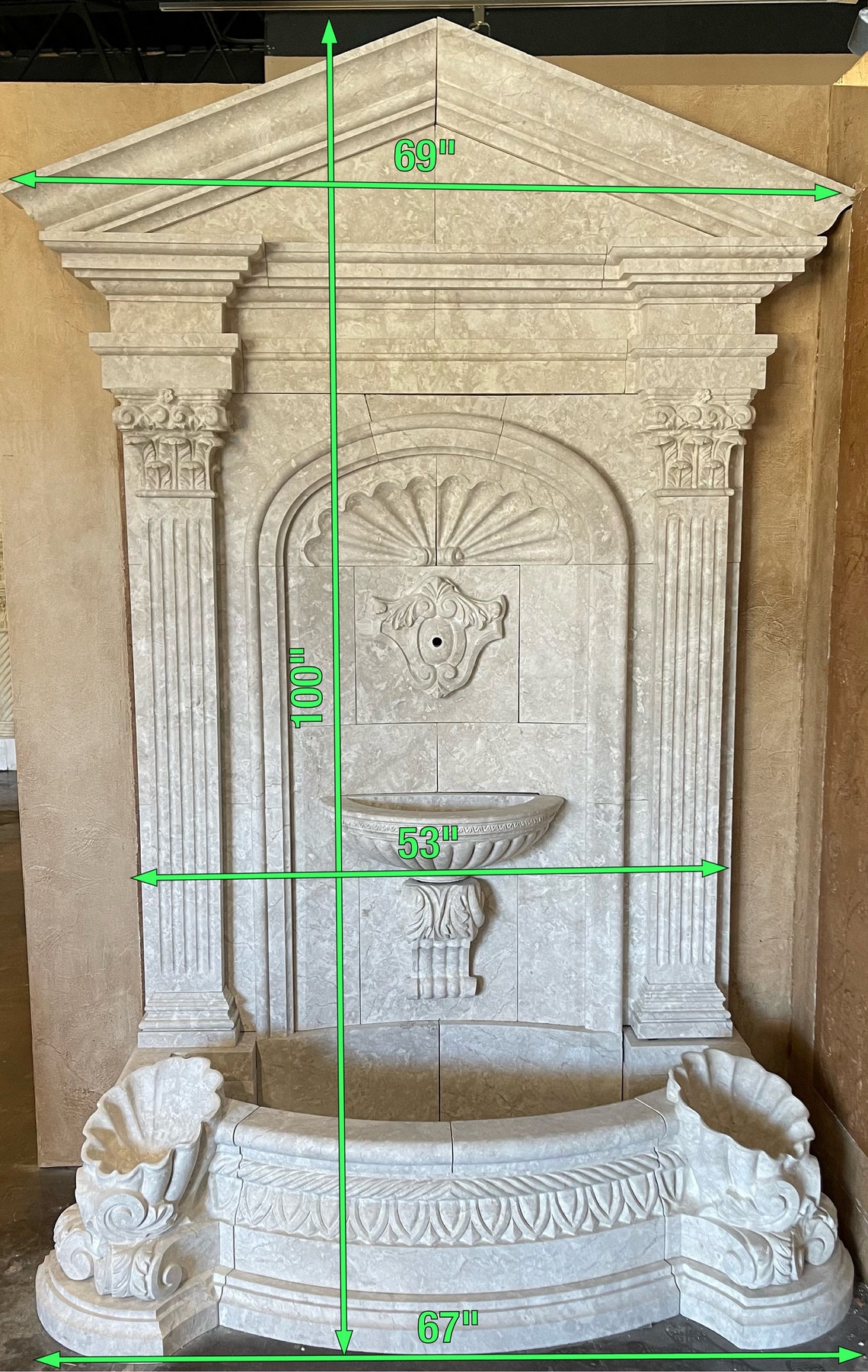 Hand Carved Limestone Wall Fountain - Etsy