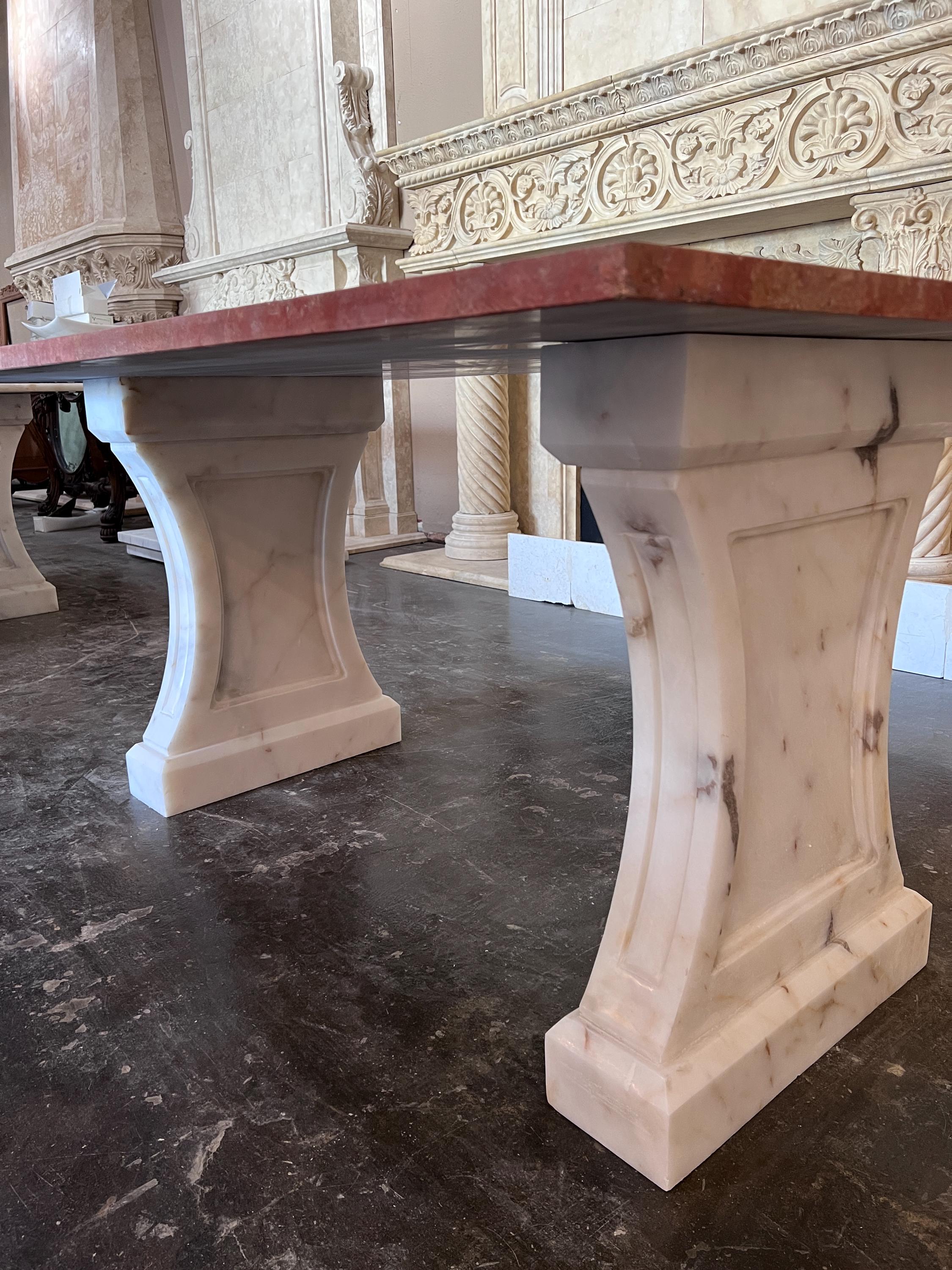 Marble Table W/ Gemstone Inlay and Marble Legs - Etsy
