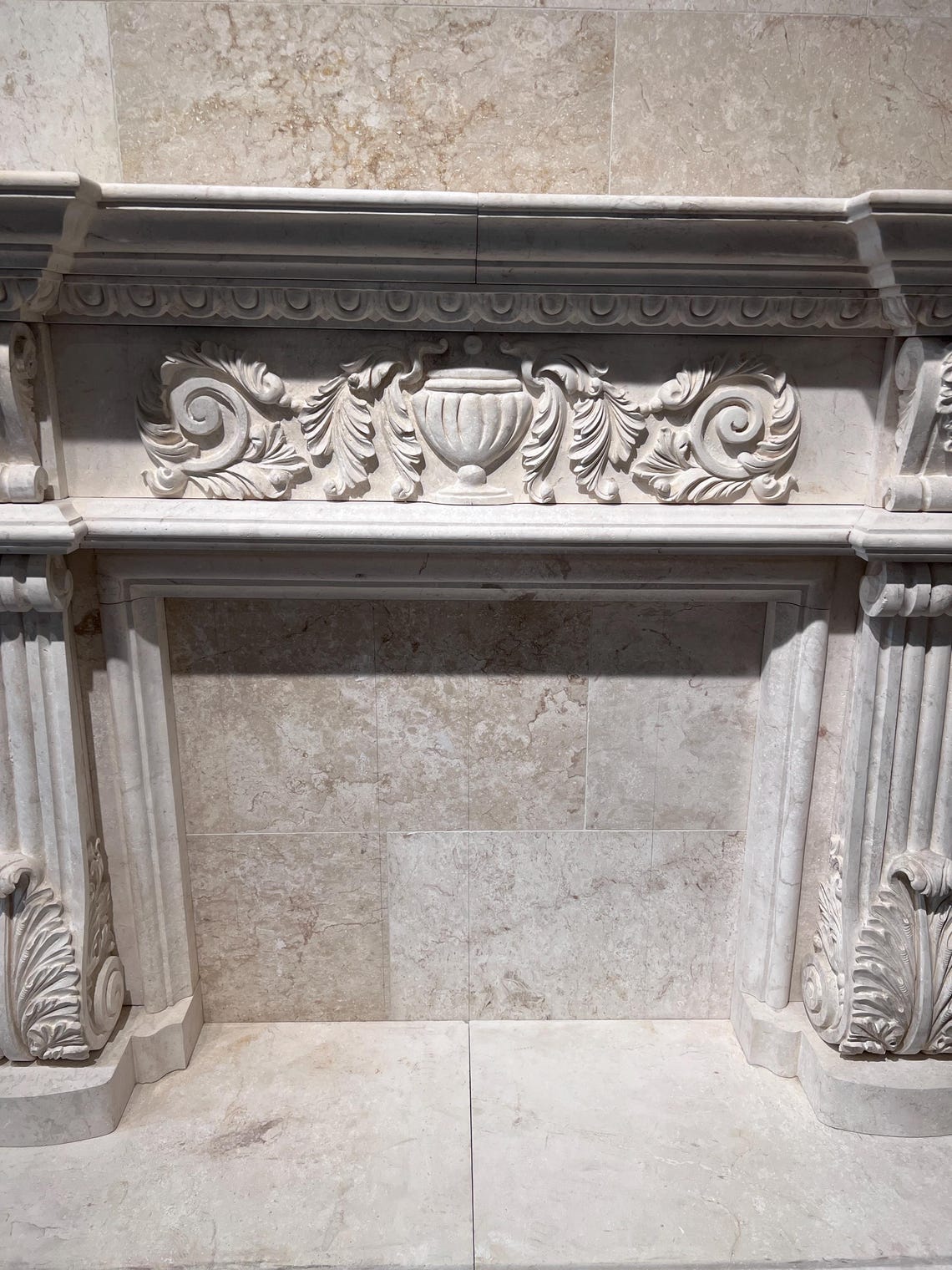 Hand Carved Natural Limestone Fireplace Mantel - Etsy