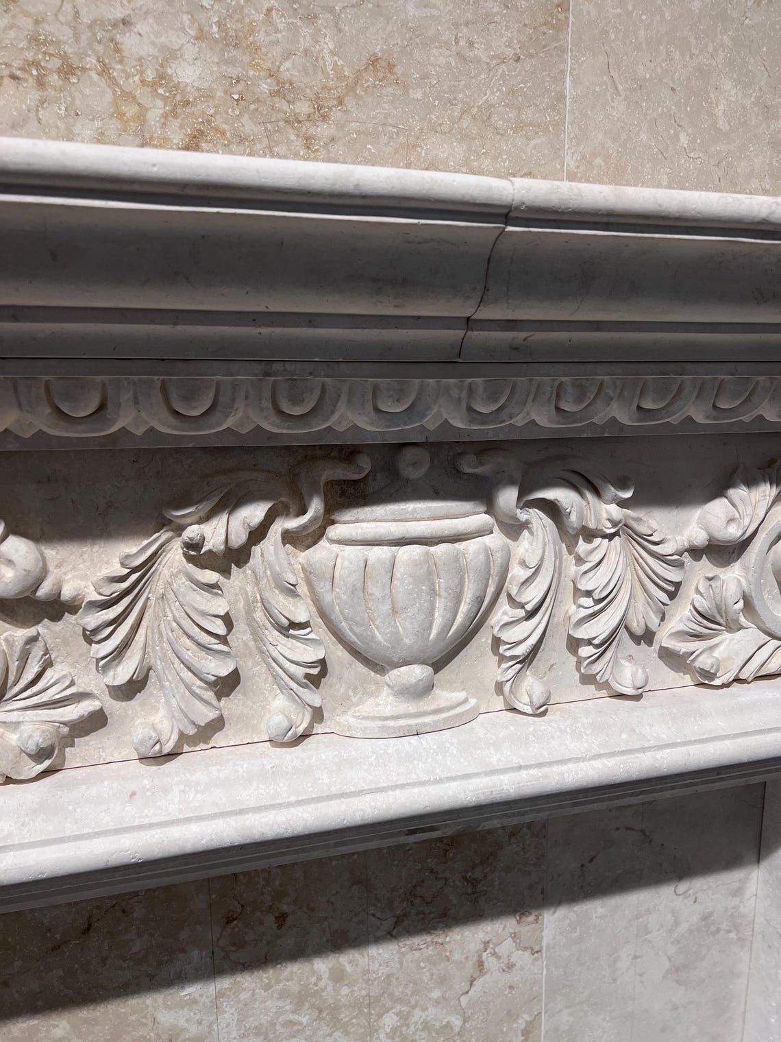 Hand Carved Natural Limestone Fireplace Mantel - Etsy