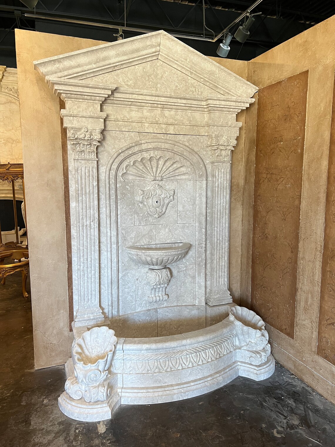 Hand Carved Limestone Wall Fountain - Etsy