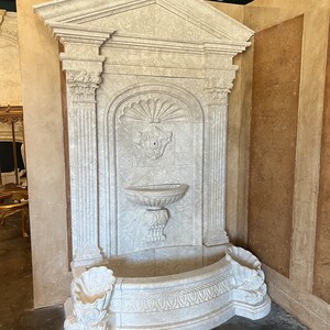 Hand Carved Limestone Wall Fountain - Etsy