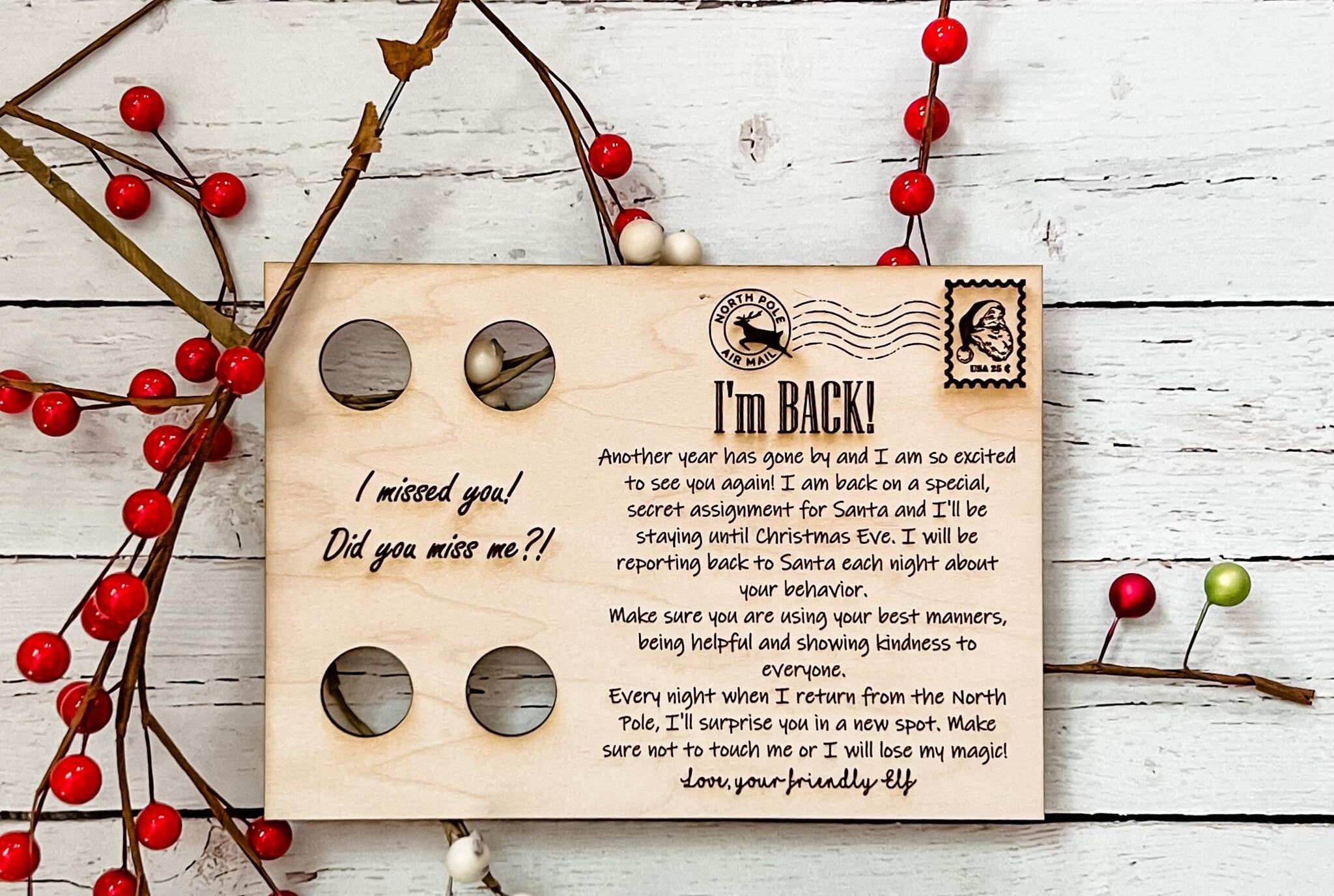 Im Back Postcard, Wooden Post Card Christmas, Christmas Tradition ...
