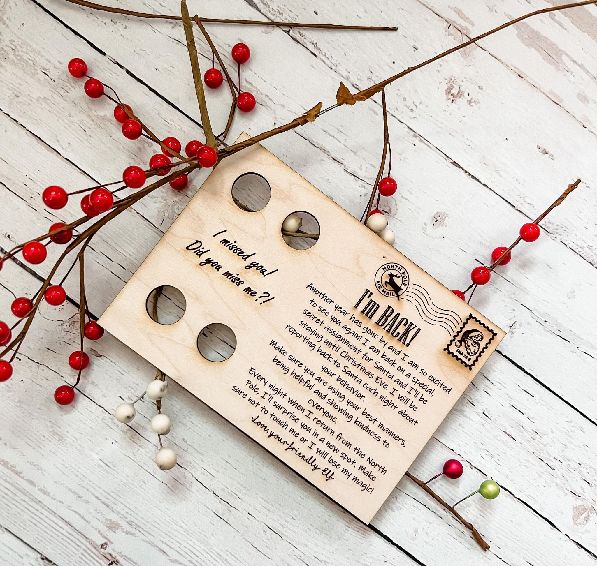 Im Back Postcard, Wooden Post Card Christmas, Christmas Tradition ...