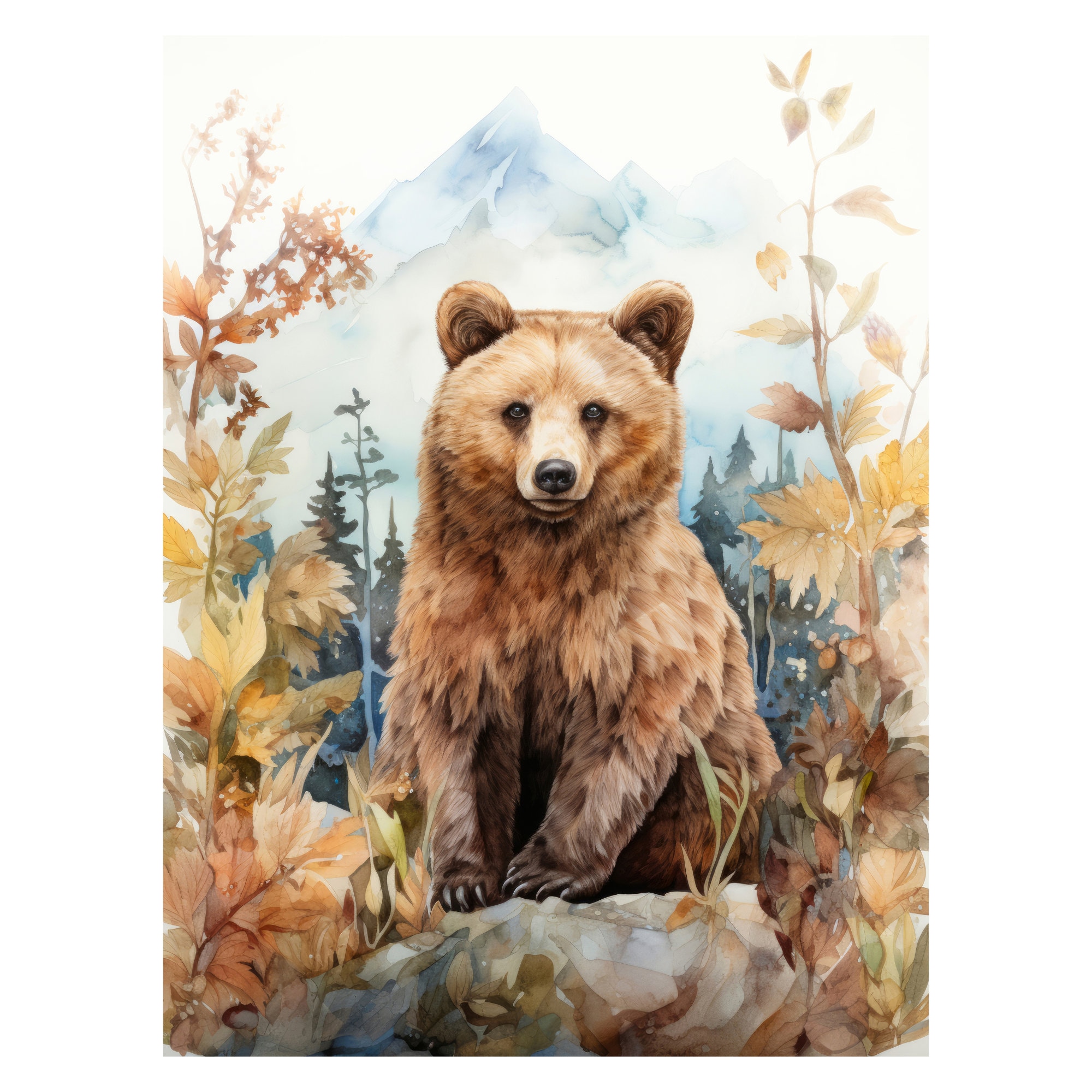 Set of 5 Woodland Animals Printable Wall Art Forest Animals Home Deco ...