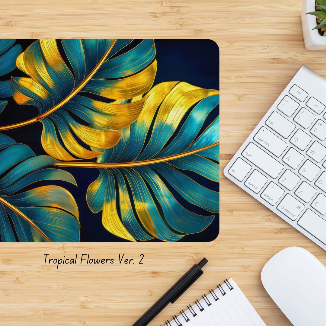 Elegant Floral Mouse Pad, Tropical Mouse Pad, Floral Mouse Pad Gift ...