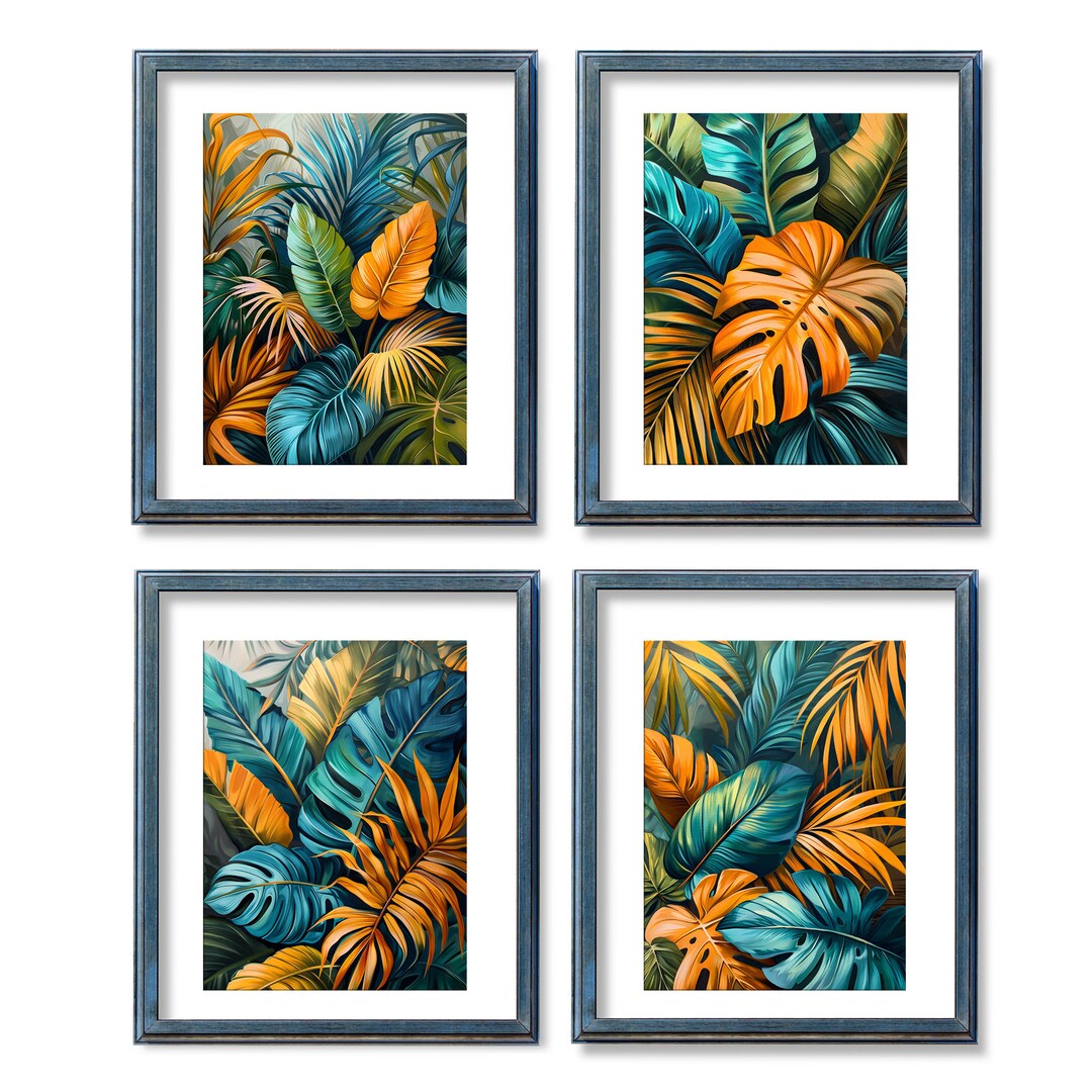 Tropical Wall Art, Floral Art Painting, Tropical Tree Painting, Instant ...