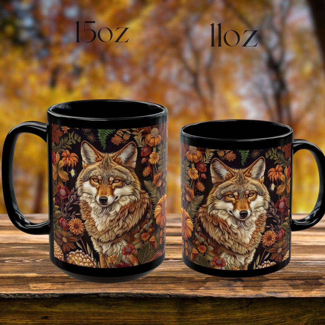 Forest Wolf Mug, Animal Cottagecore Mug, Vintage Cottage Core Mug ...