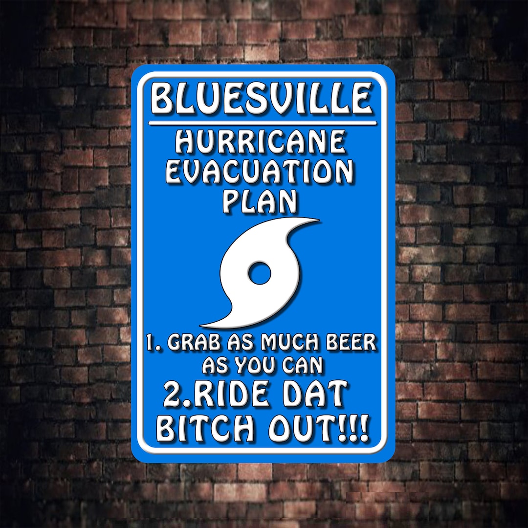 Hurricane Evacuation Plan Sign Hurricane Sign Metal Door Sign - Etsy