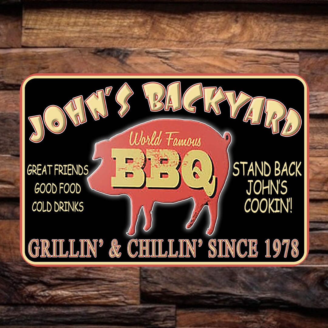 Barbeque Pig Sign Barbeque Sign Metal Door Sign - Etsy