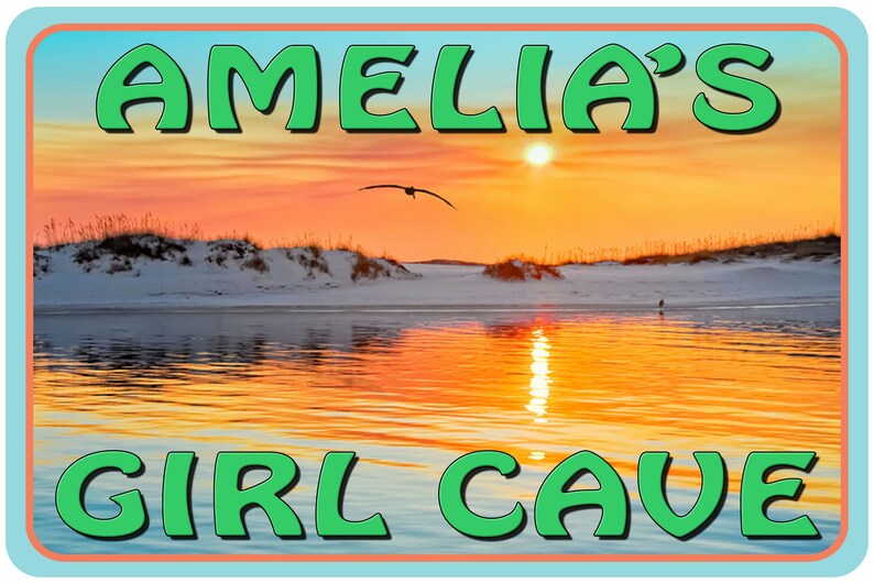 Girl Cave Sunset Sign Girl Cave Sign Metal Door Sign - Etsy