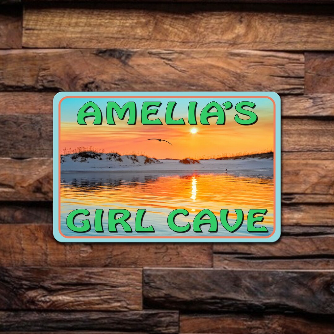 Girl Cave Sunset Sign Girl Cave Sign Metal Door Sign - Etsy