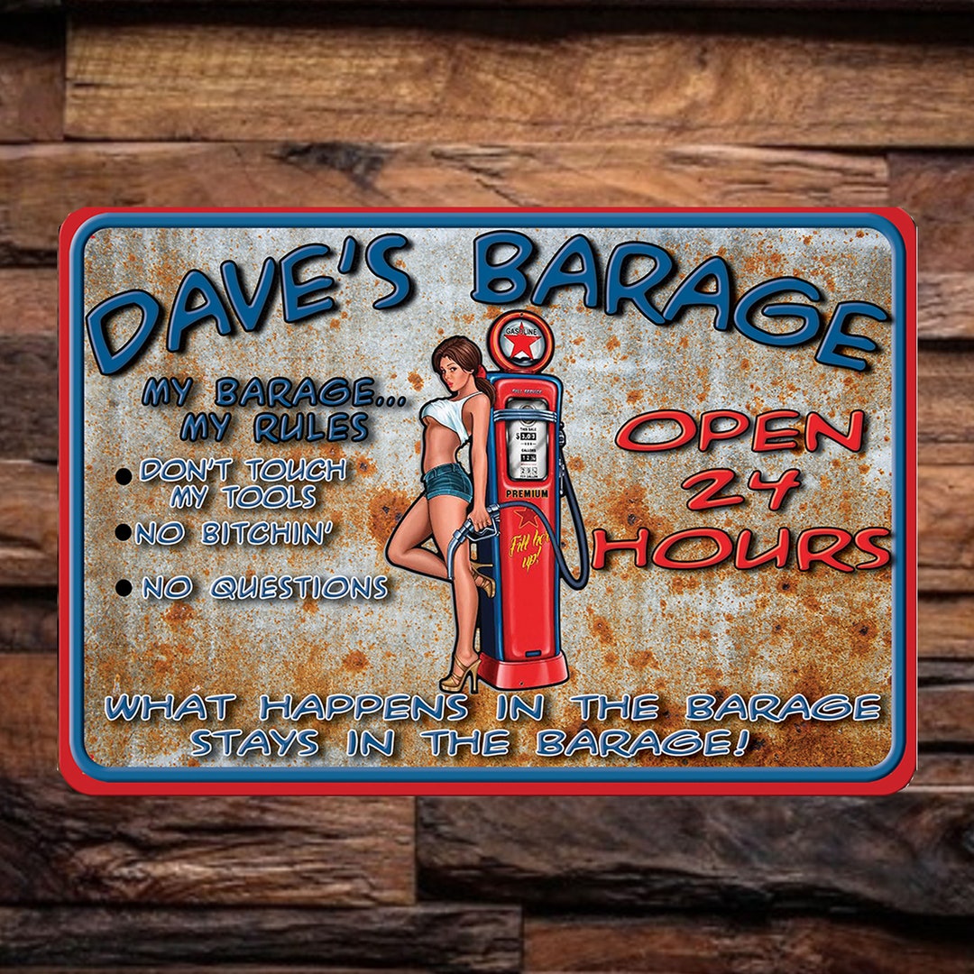 Custom Garage Pinup Sign Garage Sign Metal Door Sign - Etsy