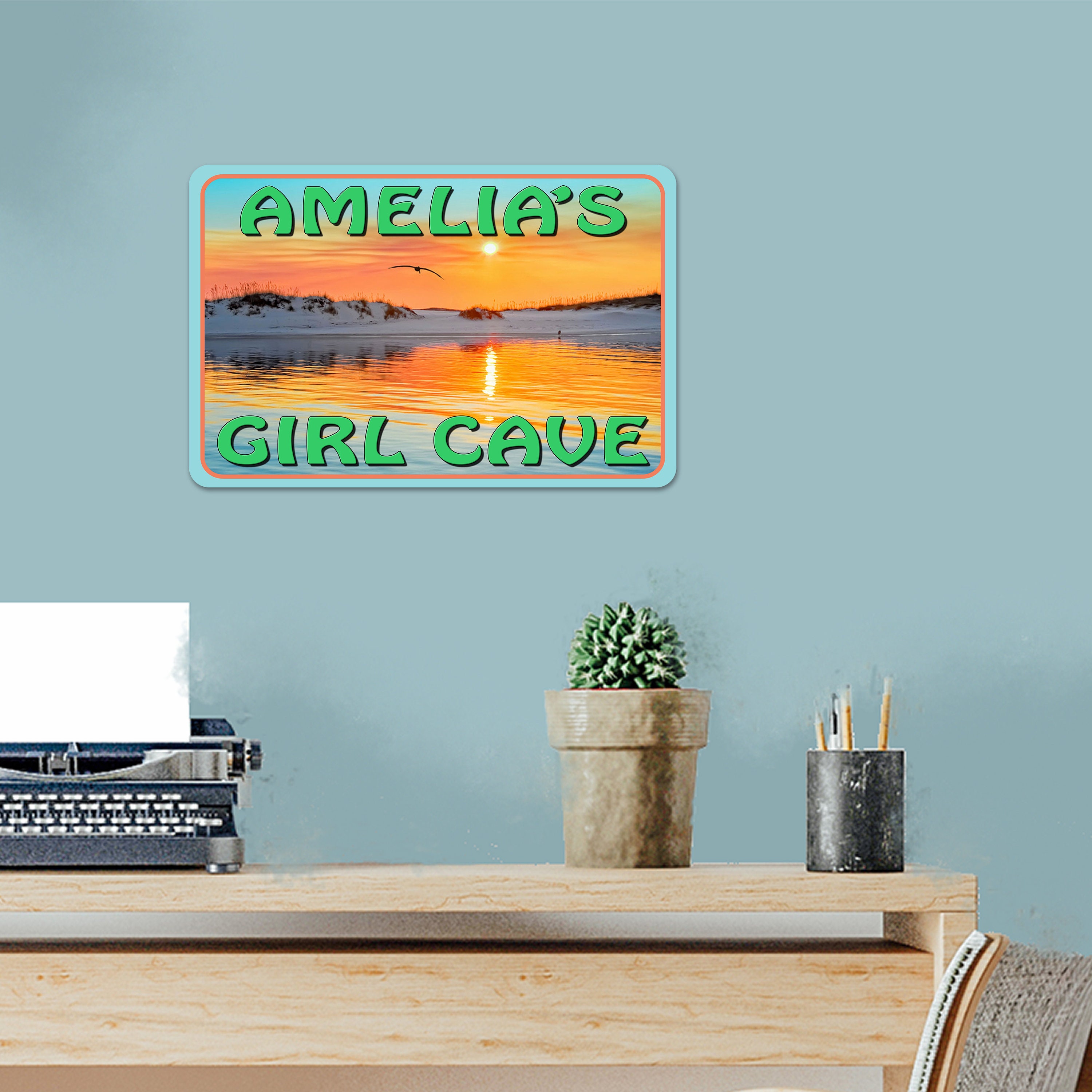 Girl Cave Sunset Sign Girl Cave Sign Metal Door Sign - Etsy