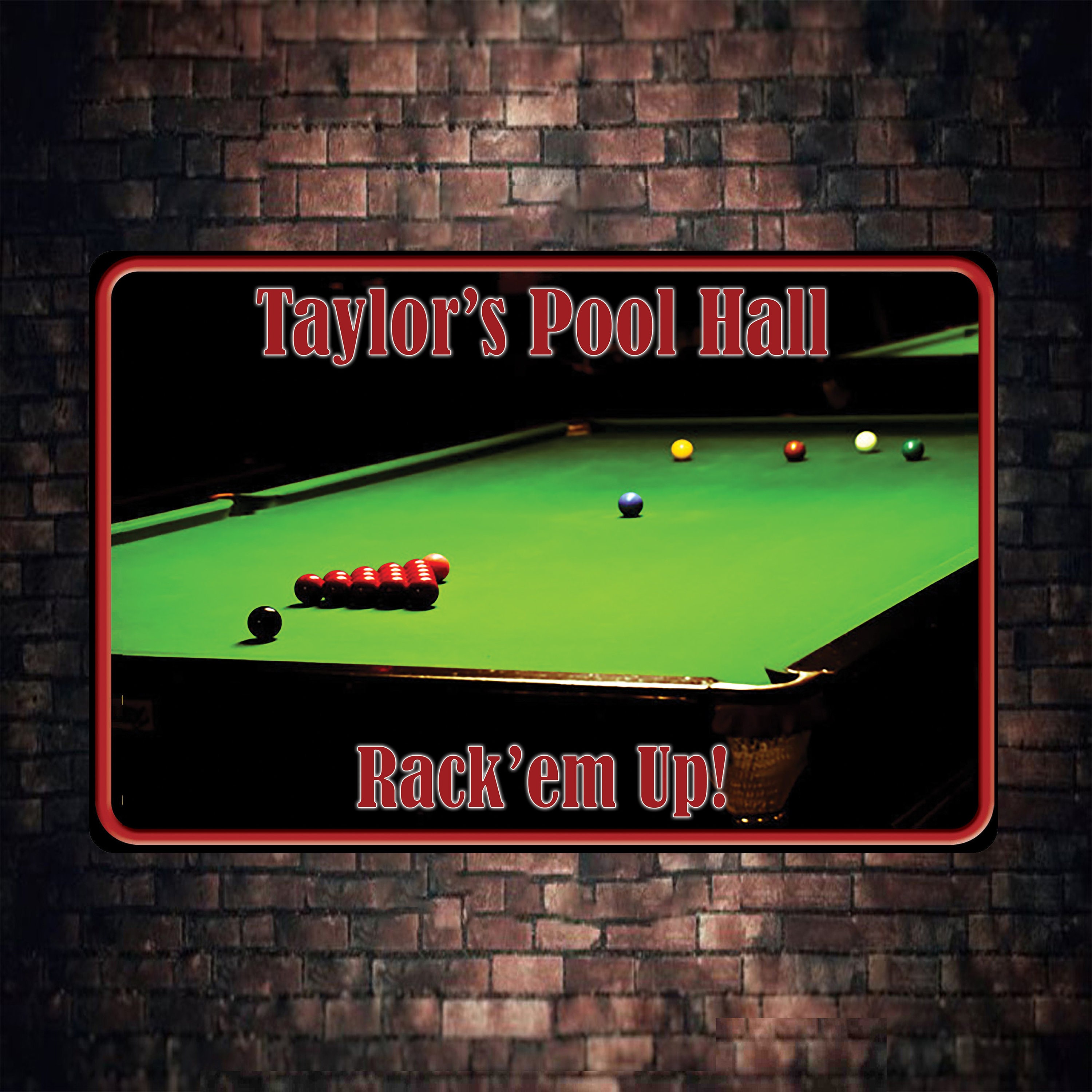 Pool Table Balls Sign Pool Table Sign Metal Door Sign - Etsy