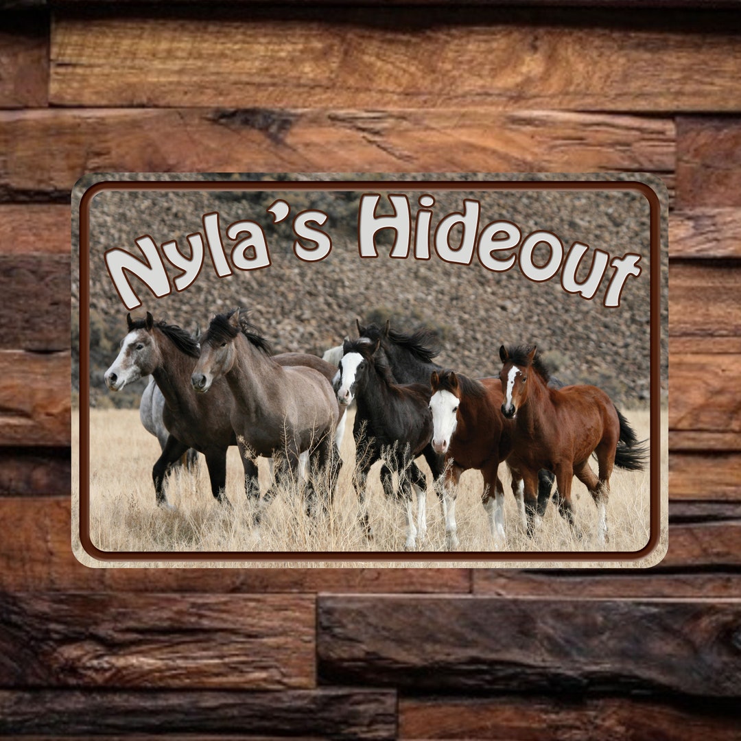 Custom Horse Hideout Sign Hideout Sign Metal Door Sign - Etsy