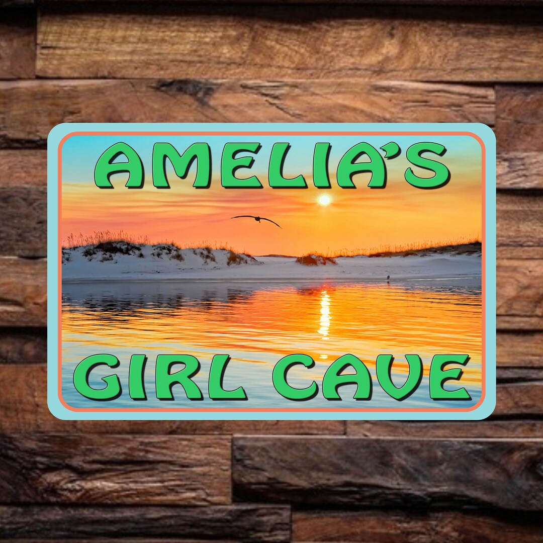 Girl Cave Sunset Sign Girl Cave Sign Metal Door Sign - Etsy
