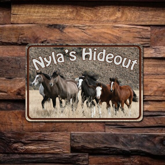 Custom Horse Hideout Sign Hideout Sign Metal Door Sign - Etsy