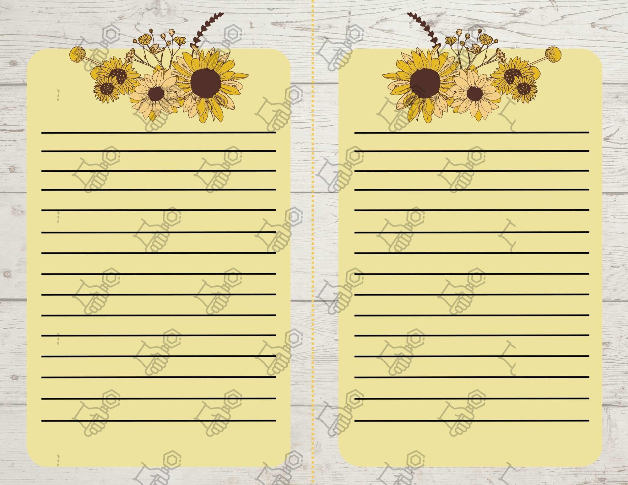 Sunflower Journal Pages - Etsy