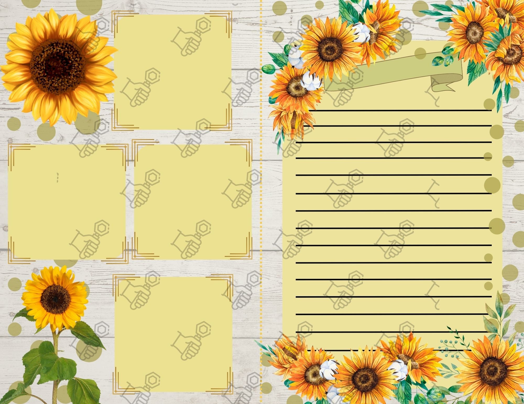 Sunflower Journal Pages - Etsy