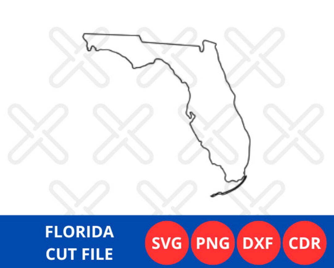 Florida Outline SVG Cut File, Florida Map Cut File - Etsy