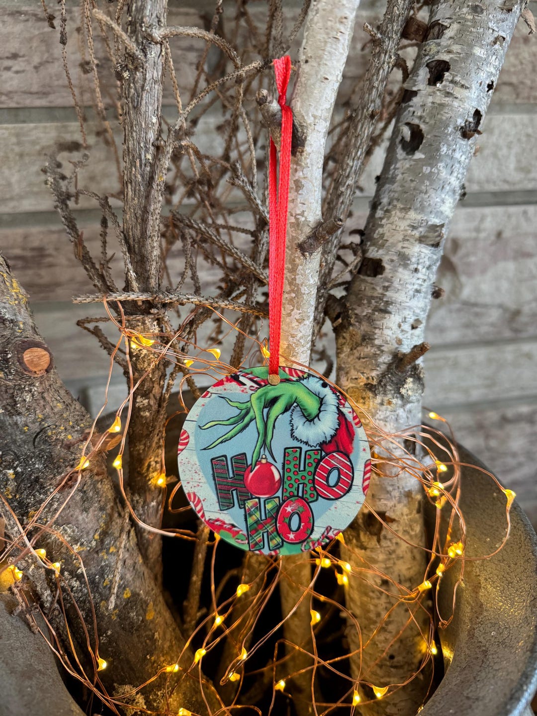 Grinch Hand Ho Ho Ho Christmas Ornament - Etsy