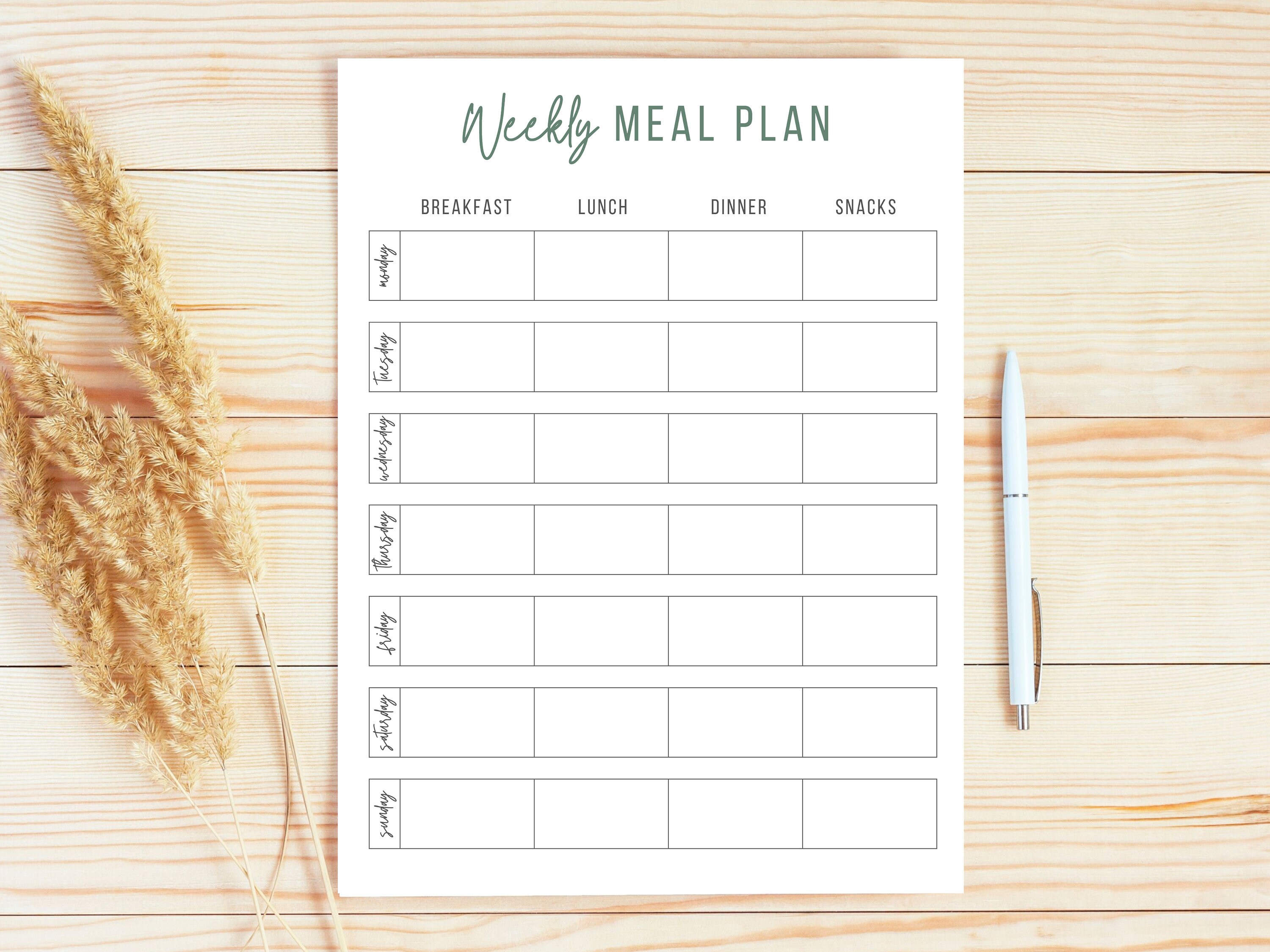 Simple Weekly Meal Planner BUNDLE, Favorite Meals, Menu Plan, Wellness ...