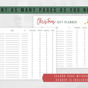 Christmas Gift Tracker, Holiday Planner, Christmas Planner, Christmas ...
