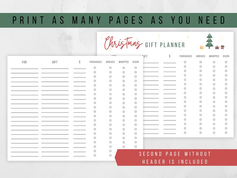 Christmas Gift Tracker, Holiday Planner, Christmas Planner, Christmas ...