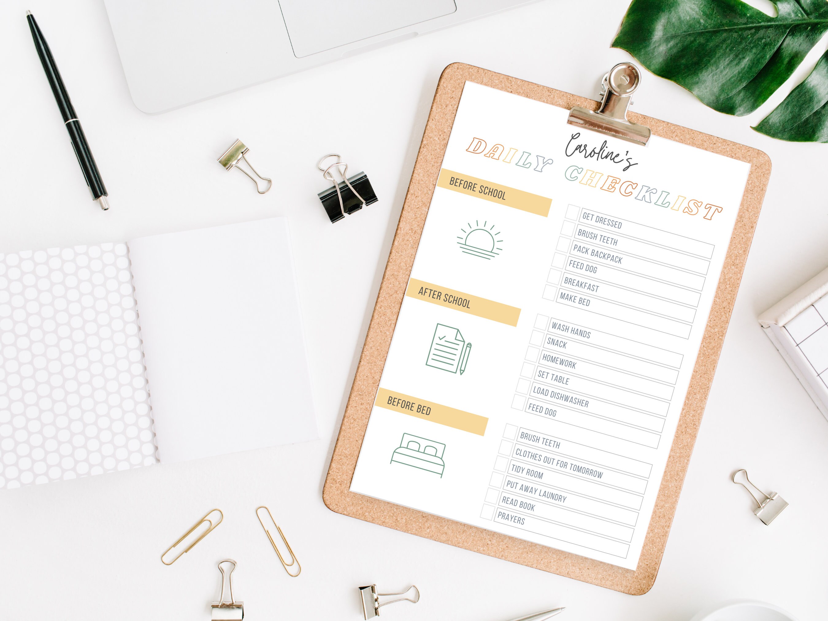 Editable Kids Daily Routine Checklist Back to School Routine - Etsy