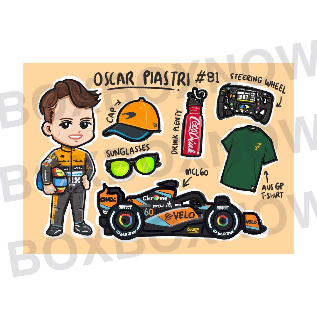 Oscar Piastri Chibi 2023 F1 Poster Cute F1 Poster Mclaren - Etsy