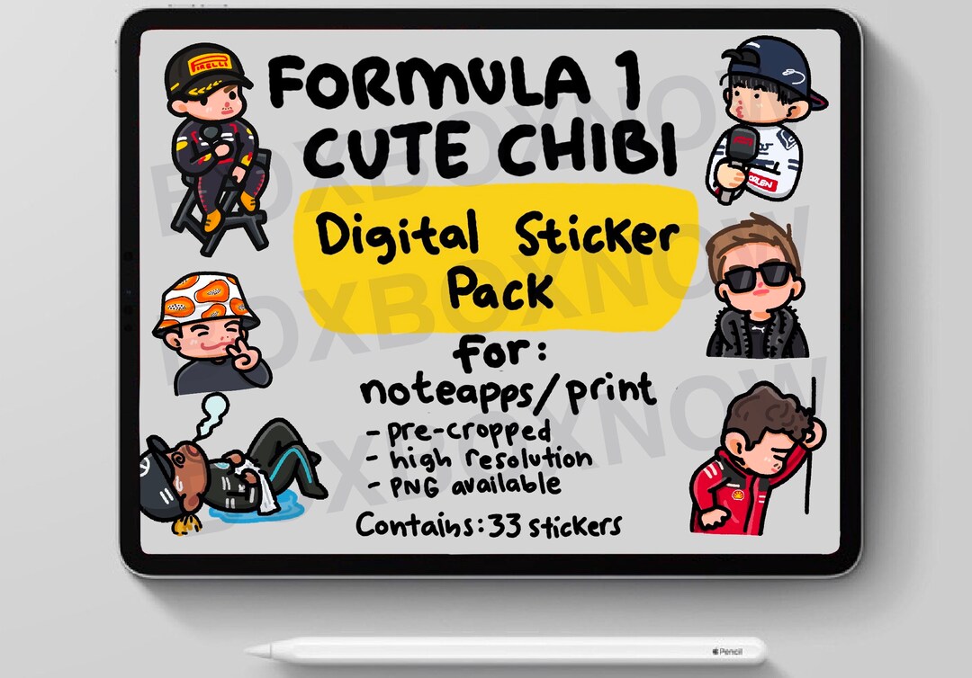 2023 Formula One Cute Digital Sticker Pack Vol.1 | Back to School ...