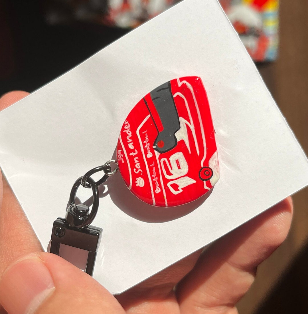 Charles Leclerc 2023 Helmet F1 Keychain Polymer Clay Kawai Handmade ...