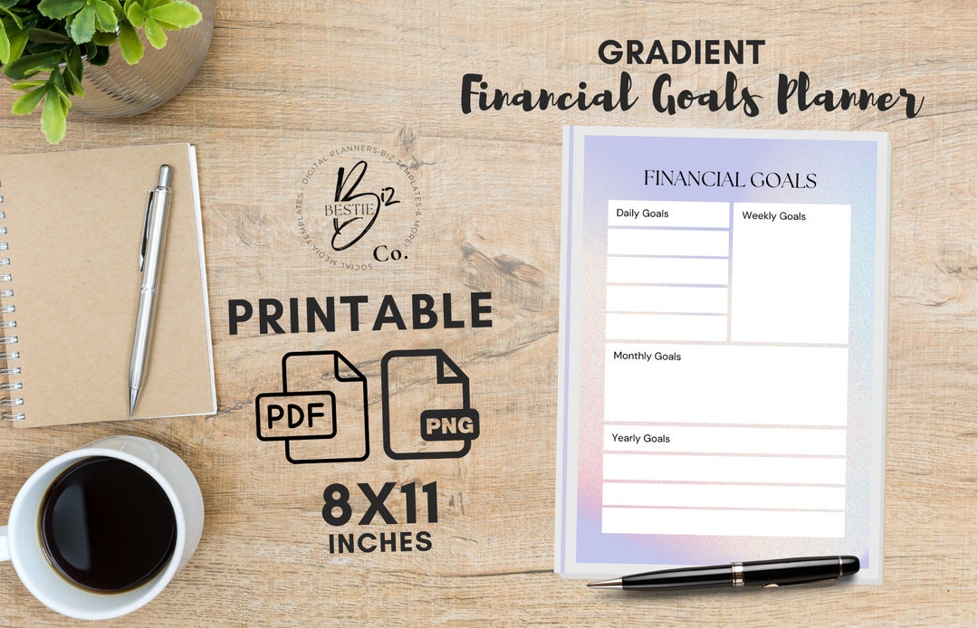 Printable Financial Goals Sheet, Financial Planning, Budget Planner ...