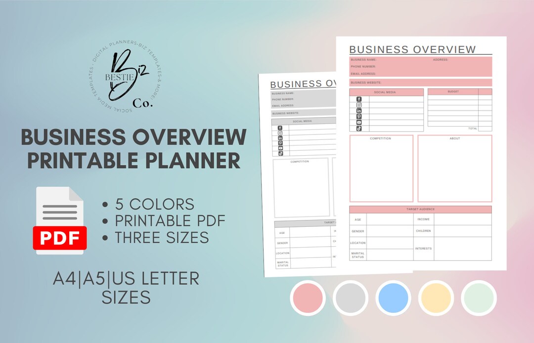 Business Planner Printable, Business Planner PDF Planner, Business ...
