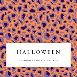 Halloween Leopard Print Seamless Pattern: Orange & Purple (PNG) - Etsy