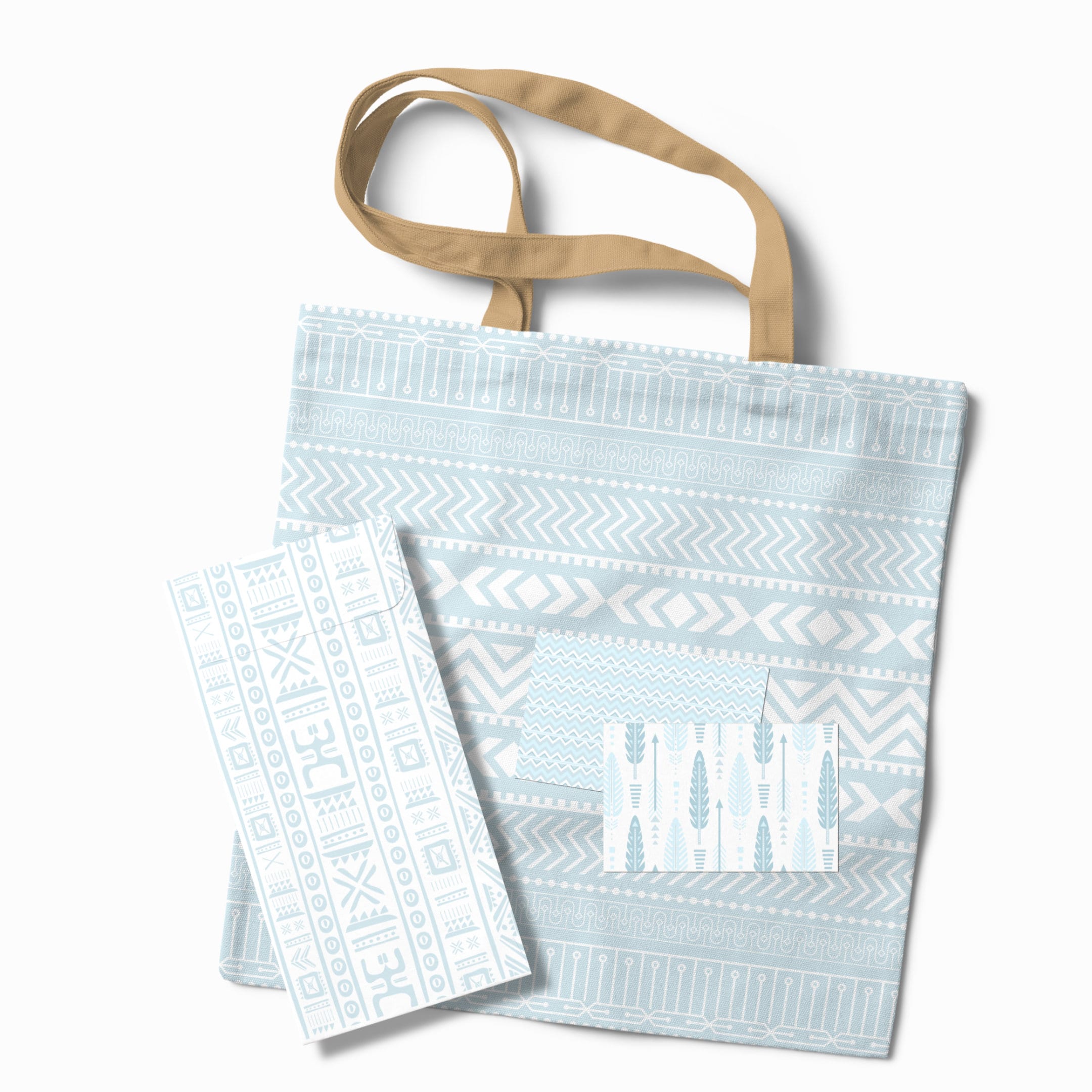 Aztec Pastel Blue Transparent Seamless Patterns Tribal - Etsy