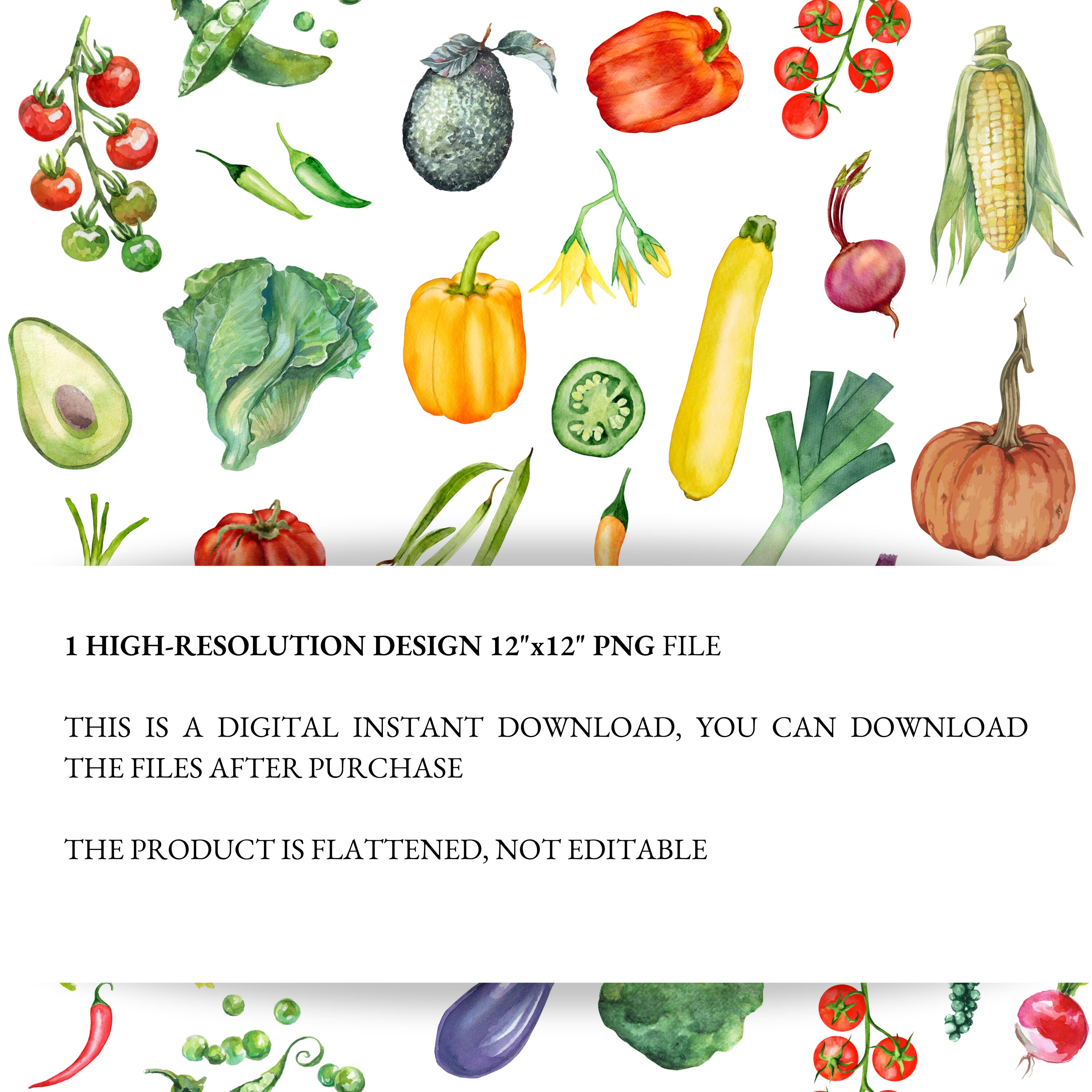 Watercolor Vegetables Seamless Pattern, Veggie Seamless Texture, Vegan ...