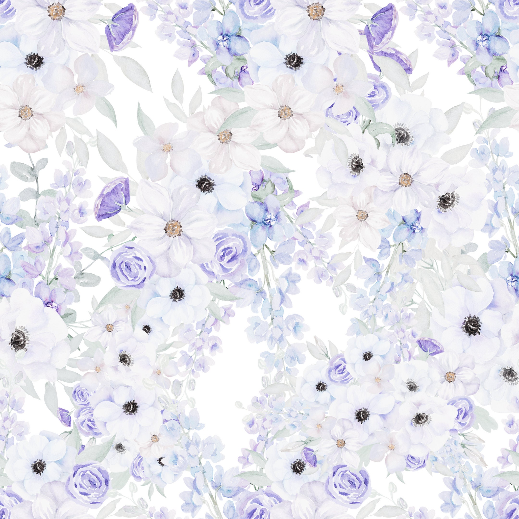 Floral Seamless Pattern Transparent Repeat Digital Paper - Etsy